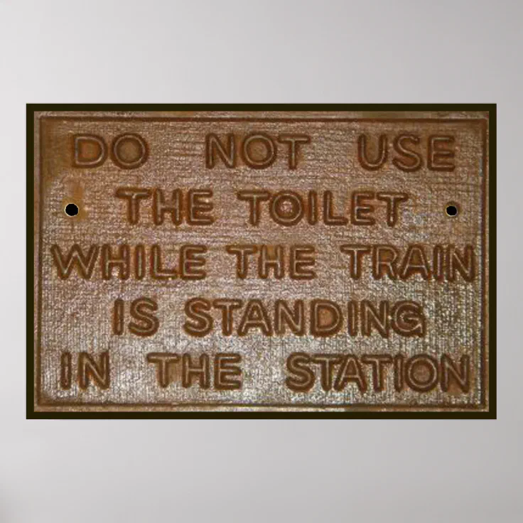 old funny train toilet sign | Zazzle