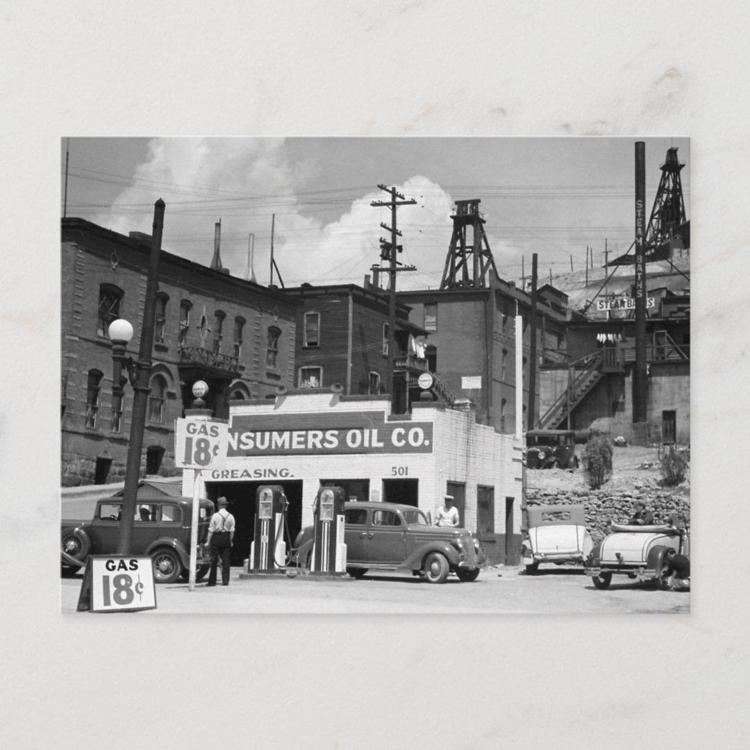 Old Gas Station, 1930s Postcard | Zazzle