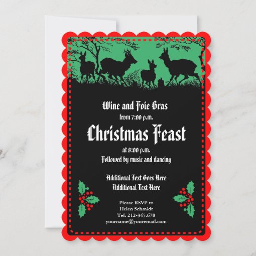 Old German Style Christmas Party or Banquet Invitation | Zazzle