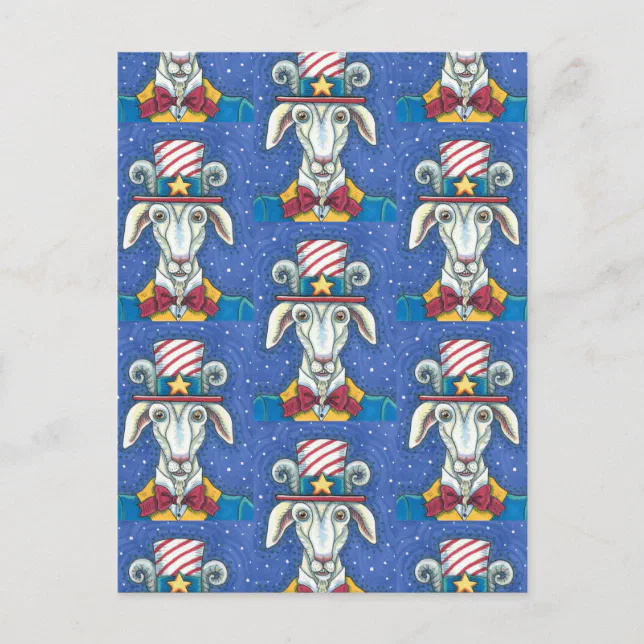 OLD GOAT UNCLE SAM, FUNNY FARM PATRIOTIC BILLYGOAT POSTCARD | Zazzle