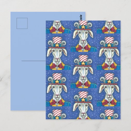 OLD GOAT UNCLE SAM, FUNNY FARM PATRIOTIC BILLYGOAT POSTCARD | Zazzle