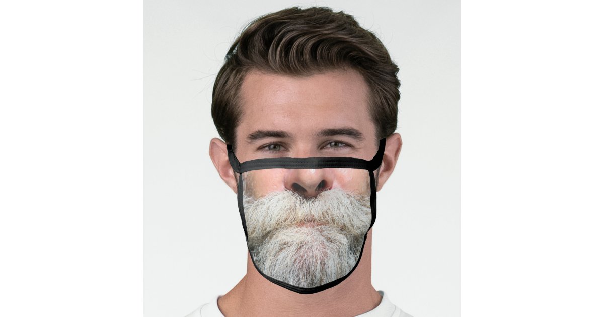 OLD GRAY BEARDED MAN FAKE FACE MASK | Zazzle