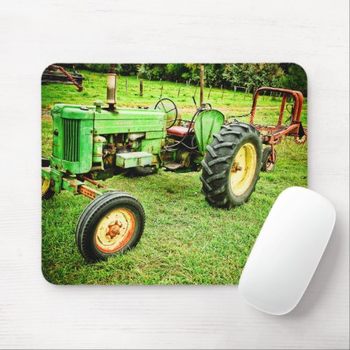 Old green tractor mousepad | Zazzle