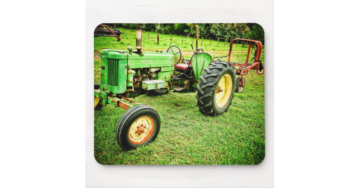 Old green tractor mousepad | Zazzle