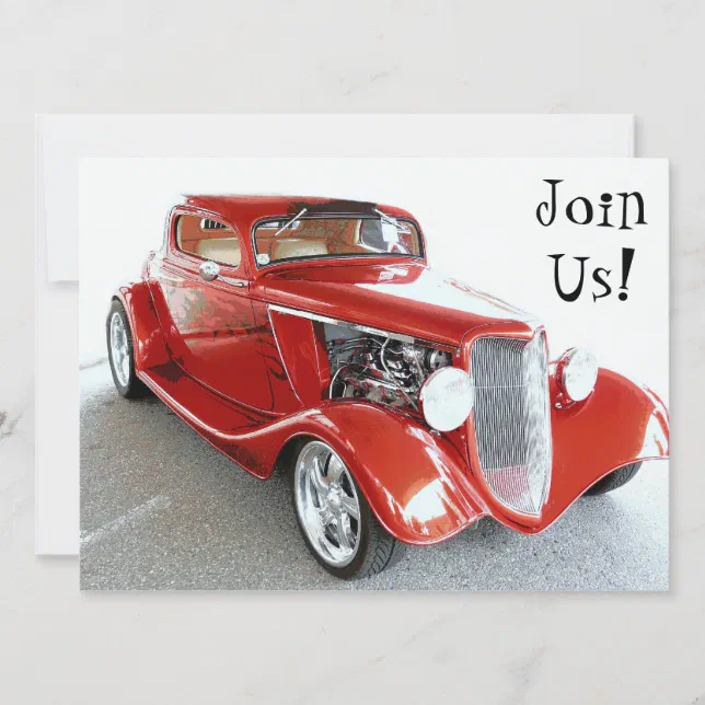 Old Guy Birthday Party - Classic Car Invitation | Zazzle