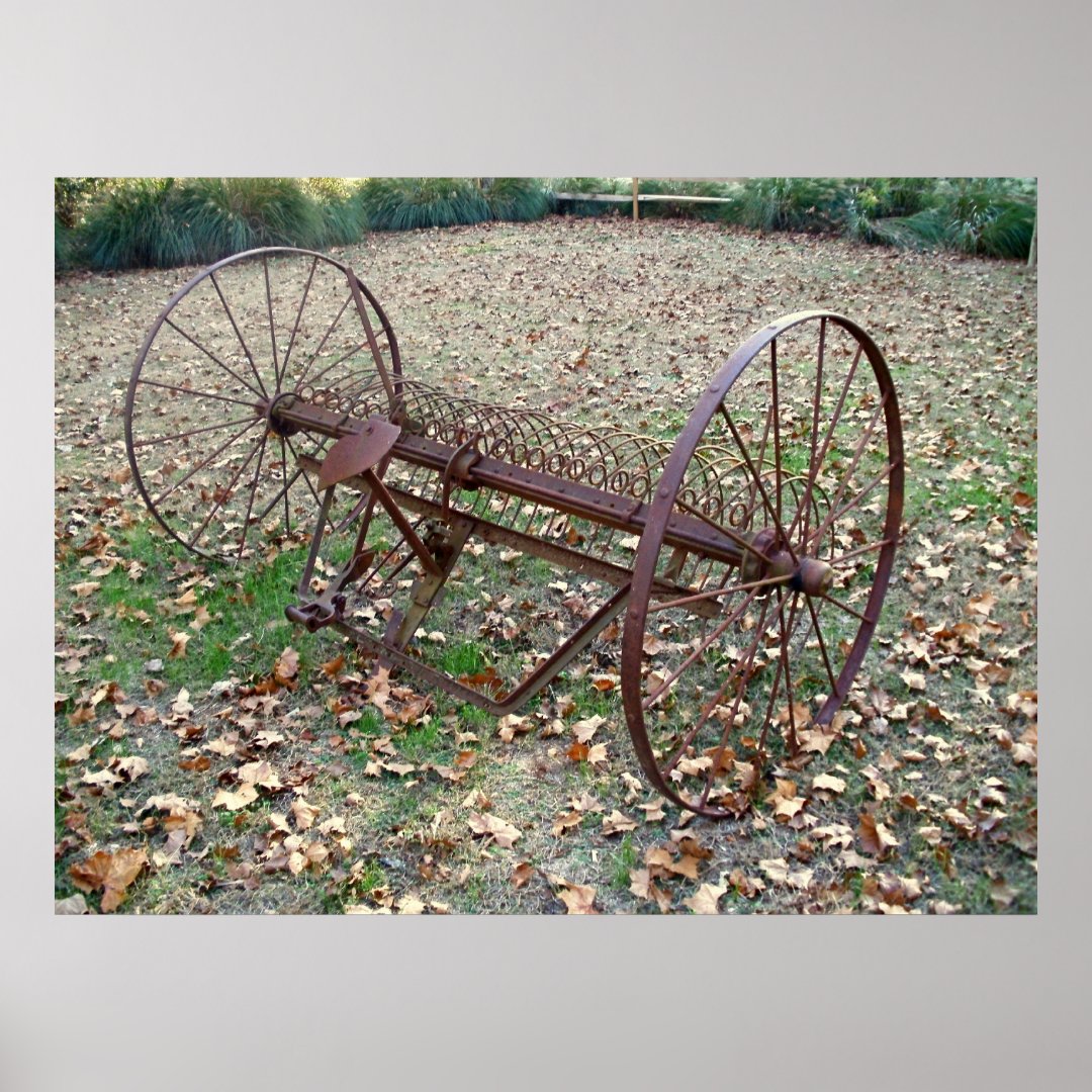 Old hay rake poster | Zazzle