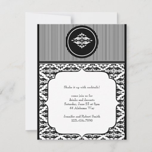 Old Hollywood Damask Party Invitation | Zazzle