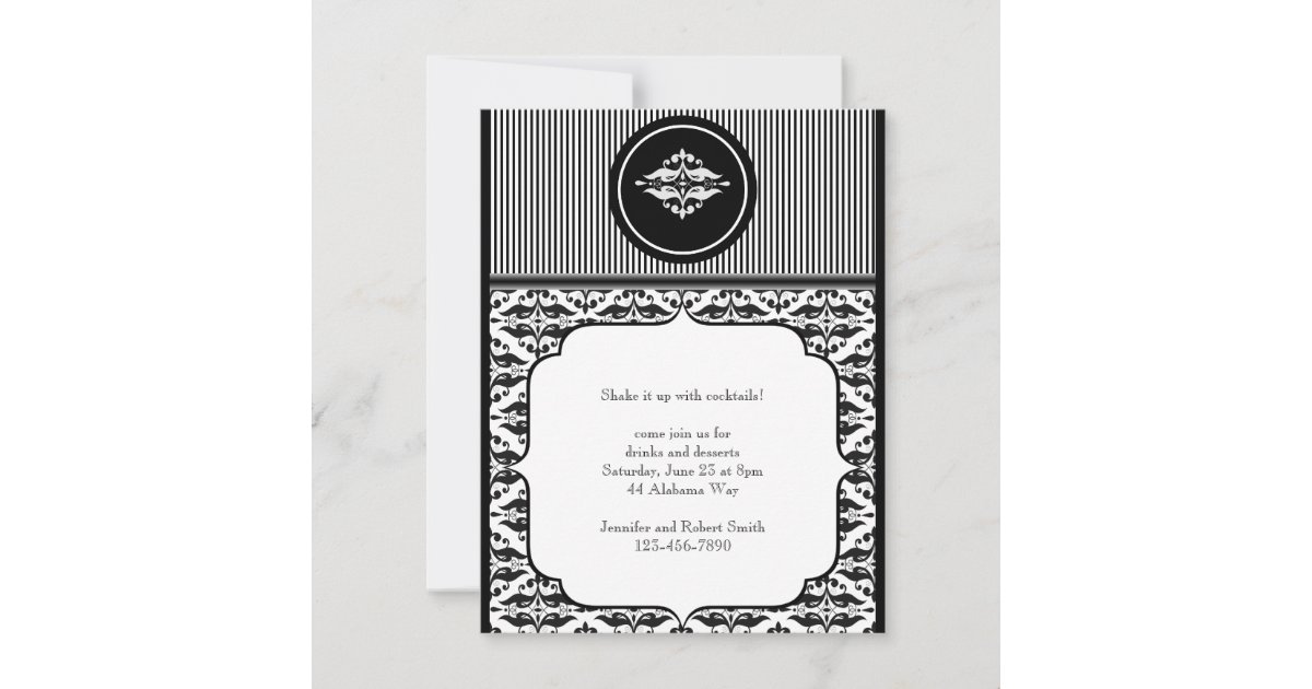 Old Hollywood Damask Party Invitation | Zazzle