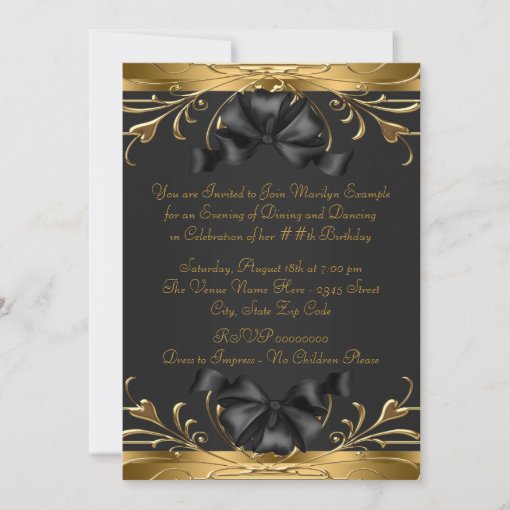 Old Hollywood Glamour Art Deco Birthday Party Invitation | Zazzle