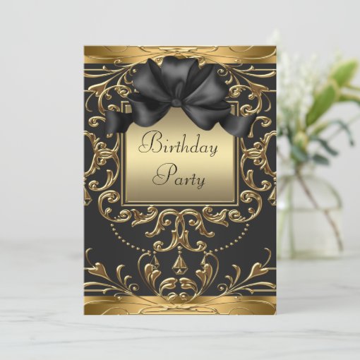 Old Hollywood Glamour Art Deco Birthday Party Invitation | Zazzle
