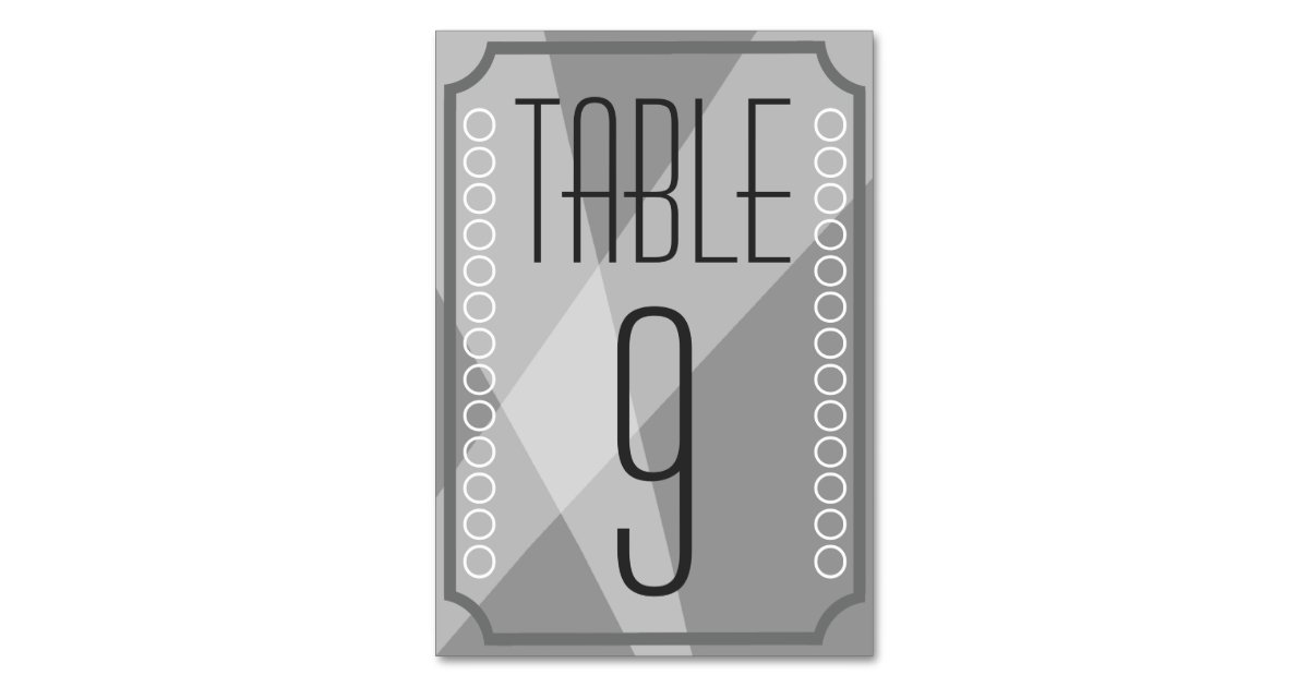 Old Hollywood Style Table Number cards | Zazzle