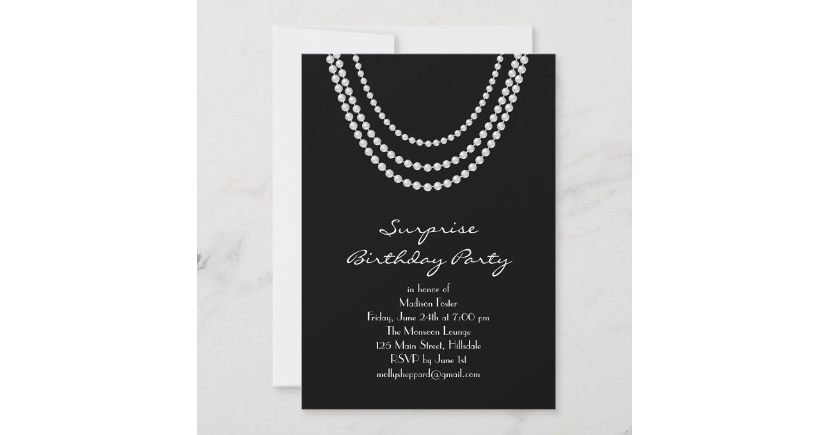 Old Hollywood Surprise Birthday Party Invitation | Zazzle