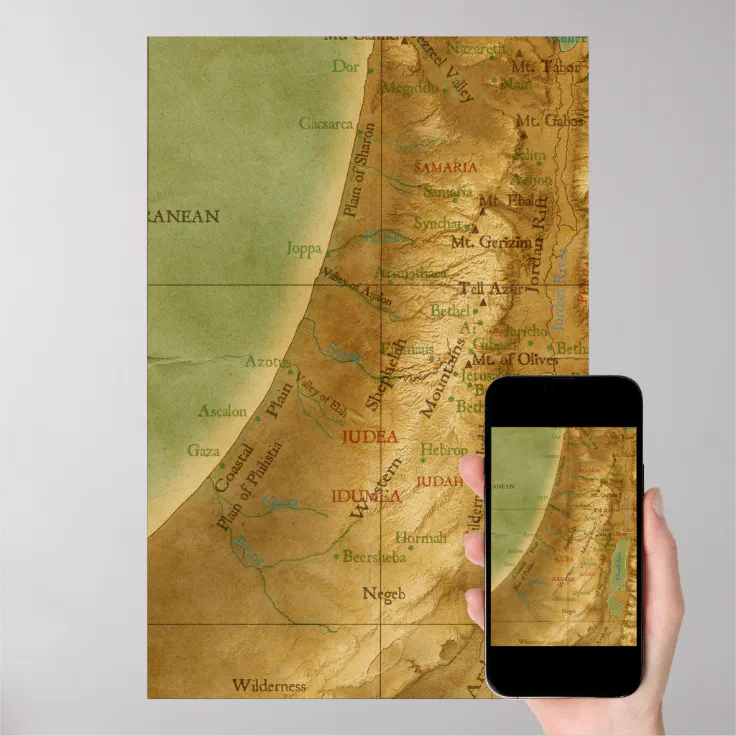 Old Holy Land map Poster | Zazzle
