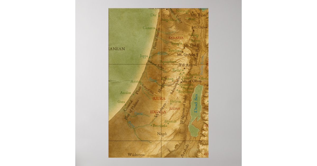 Old Holy Land map Poster | Zazzle
