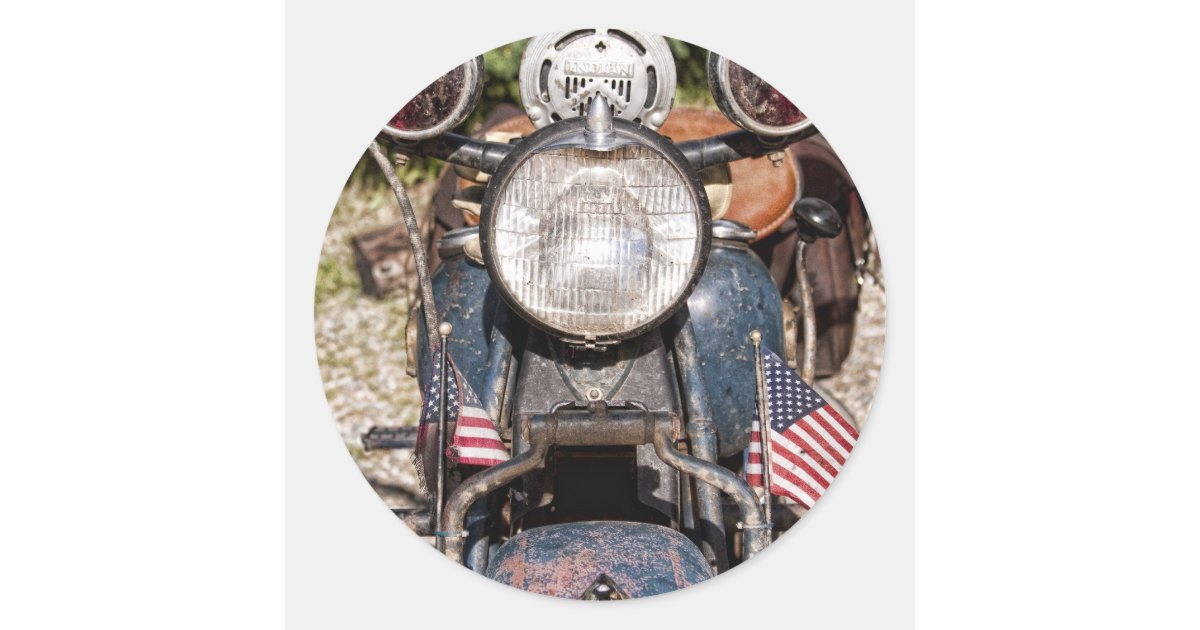 old Indian Police Motorcycle Classic Round Sticker | Zazzle
