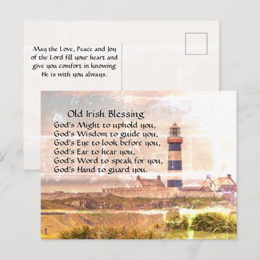 Old Irish Blessing, Lighthouse on Coast of Ireland Postcard | Zazzle