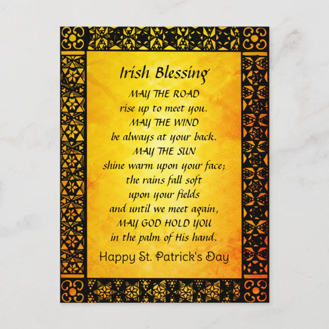 Old Irish Blessing, St. Patrick's Day Postcard | Zazzle