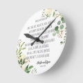 Old Irish Blessing & Wedding Greenery Round Clock | Zazzle