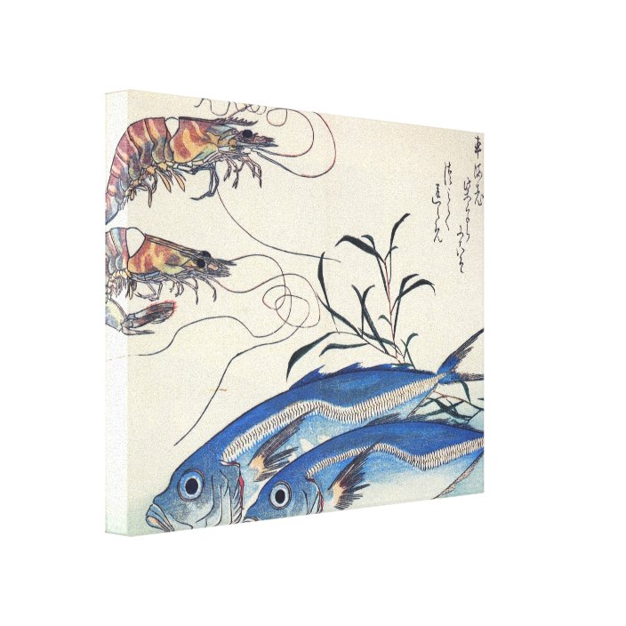 Old Japanese Sea Life Painting Canvas Print | Zazzle.com