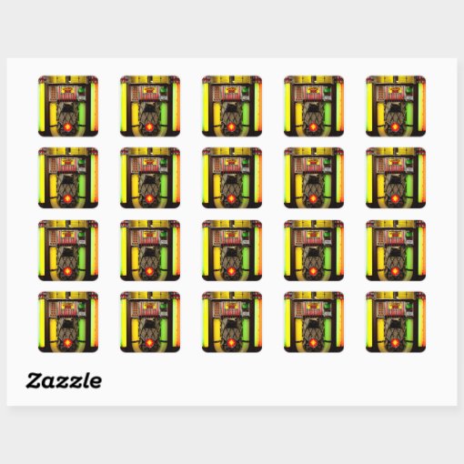 Old Jukebox Square Sticker | Zazzle