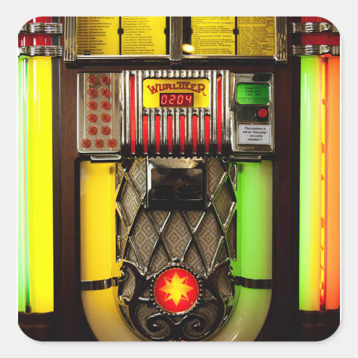 Old Jukebox Square Sticker | Zazzle