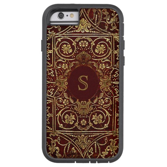 Old Leather Gilded Book Cover Monogram | Zazzle.com