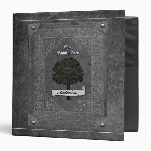 Old Leather Look Family Tree Binder | Zazzle