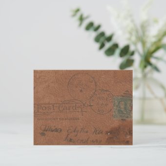 Old Leather Postcard Back | Zazzle
