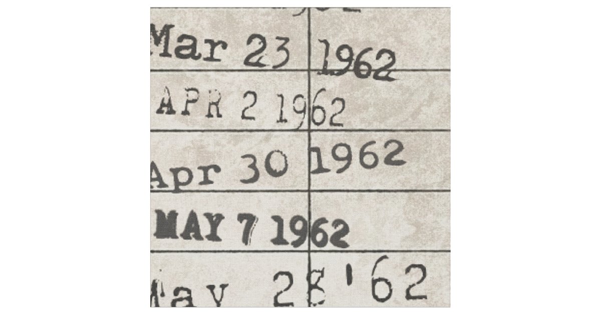 Old Library Card Collection Fabric | Zazzle