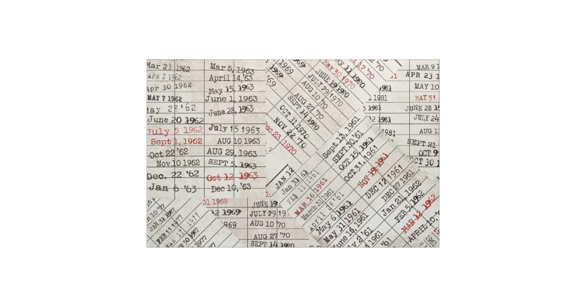 Old Library Card Collection Fabric | Zazzle