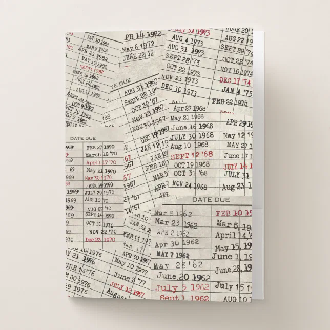Old Library Card Collection Pocket Folder | Zazzle