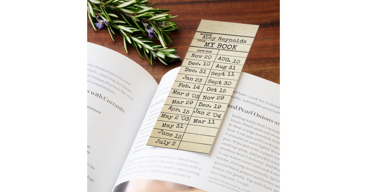 Old Library Card With Due Dates Bookmarks | Zazzle