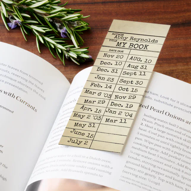 Old Library Card With Due Dates Bookmarks | Zazzle