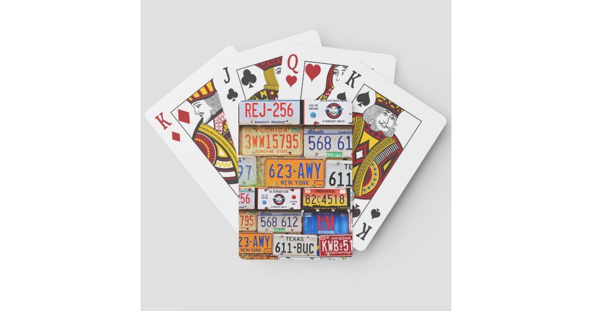 Old License Plates Poker Cards | Zazzle