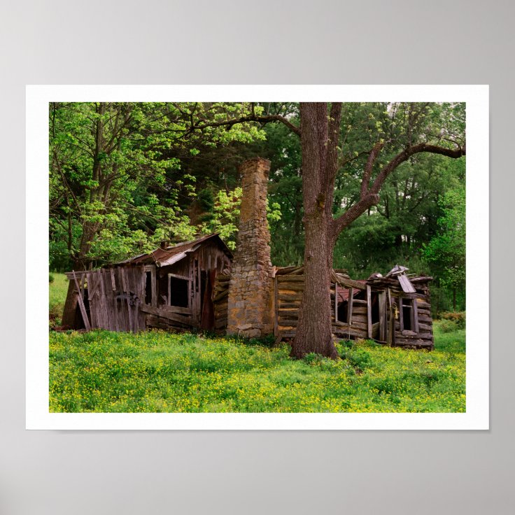 Old Log Cabin Poster | Zazzle