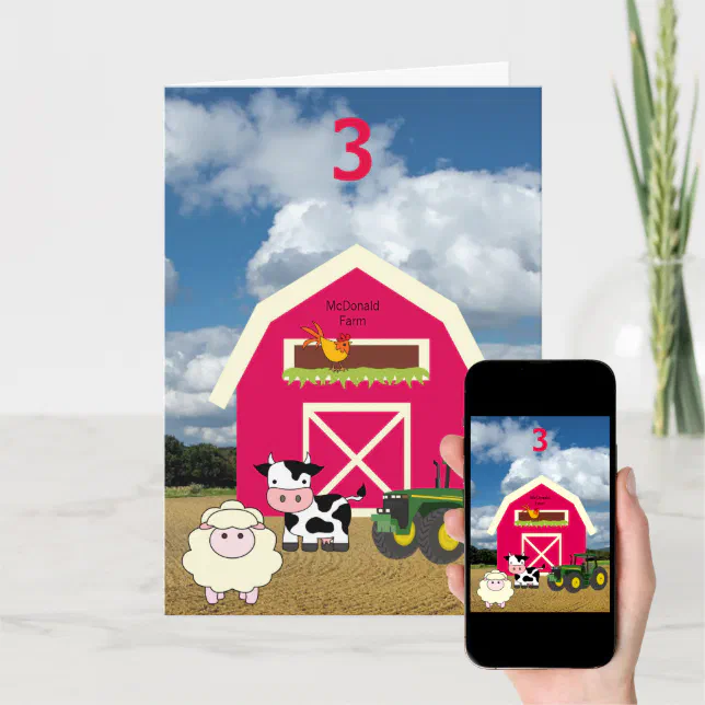 Old MacDonald Had a Farm Happy Birthday Card | Zazzle