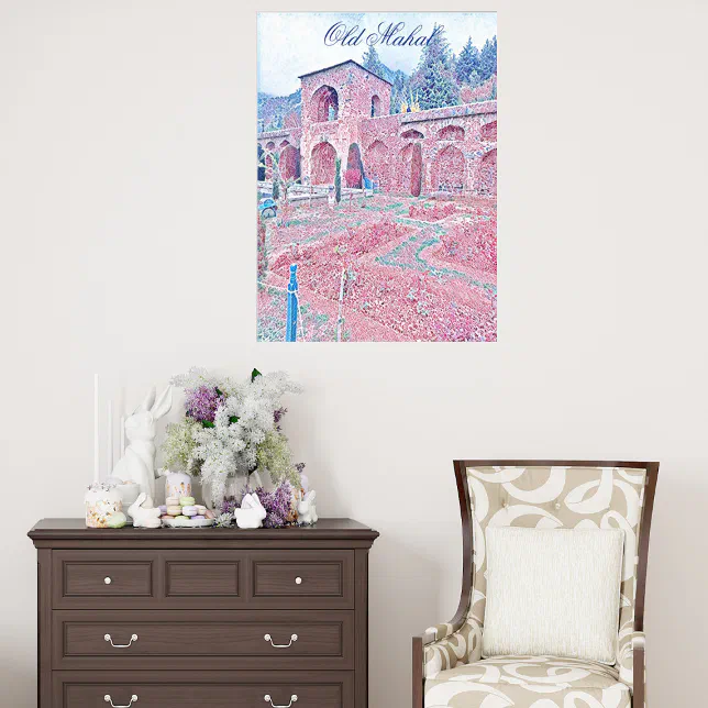 Old Mahal Architecture Historical Ruins Modern Art Poster | Zazzle