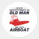 Old Man Airboat Fanboat Airboating Planeboat Classic Round Sticker | Zazzle