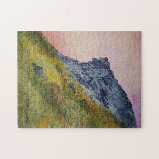 Old Man in the Mountain, NH Watercolor Poster Jigsaw Puzzle | Zazzle