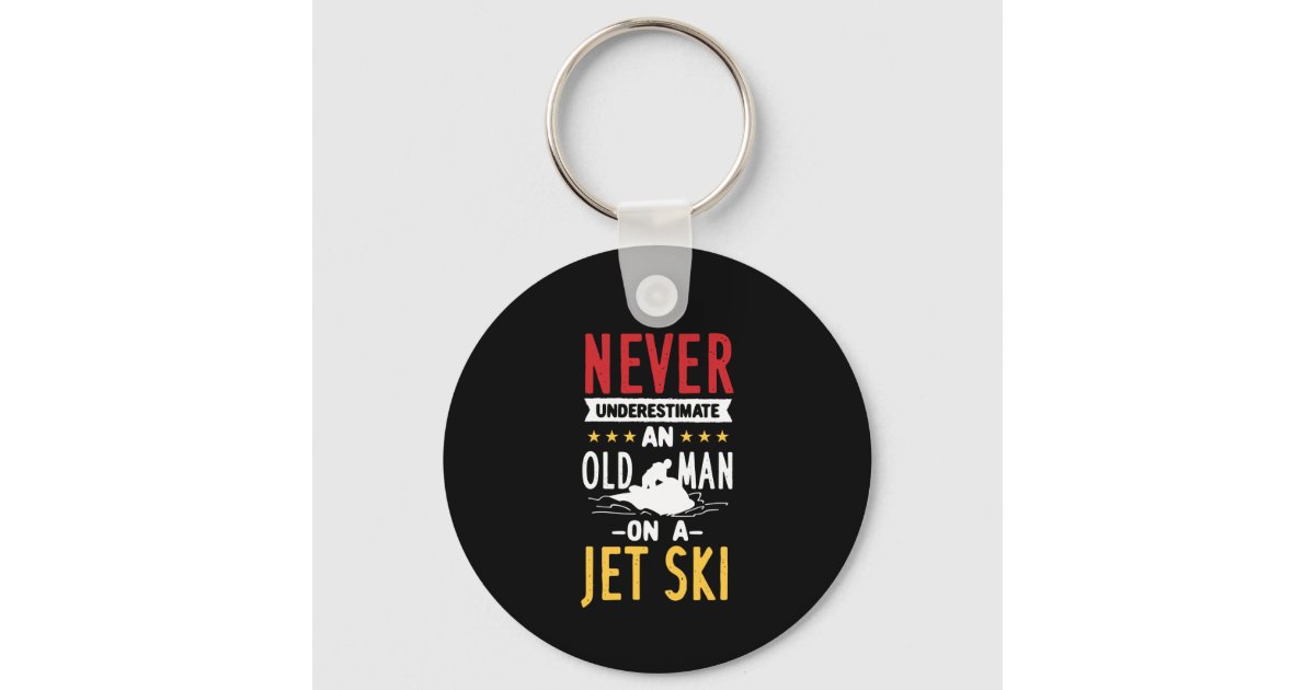 Old Man On A Jet Ski Keychain | Zazzle