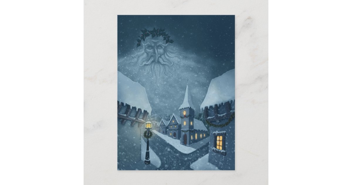 old man winter holiday postcard | Zazzle