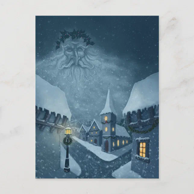 old man winter holiday postcard | Zazzle