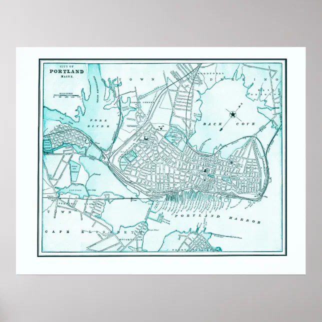Old Map of Portland, Maine from 1898 Poster | Zazzle