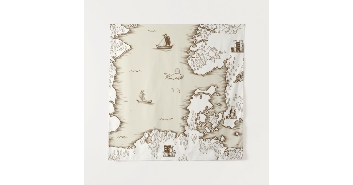 Old map of the North Sea, Britain and Scandinavia, Tapestry | Zazzle