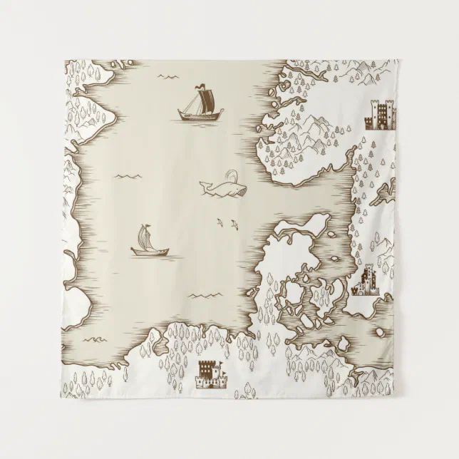 Old map of the North Sea, Britain and Scandinavia, Tapestry | Zazzle