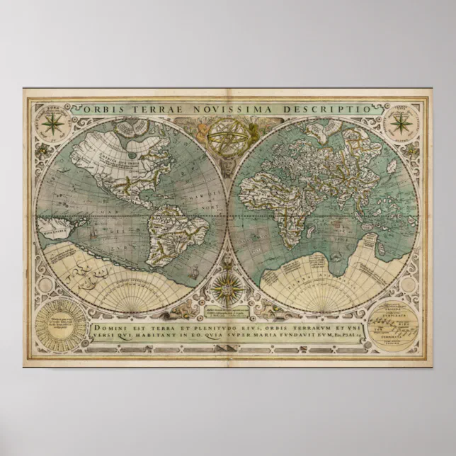 Old Map of the World 1700 Poster | Zazzle