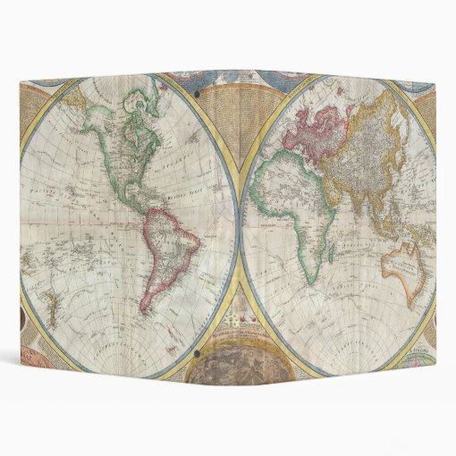Old Map of the World Binder | Zazzle