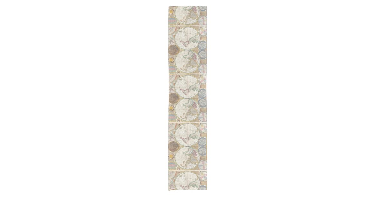 Old Map of the World Short Table Runner | Zazzle
