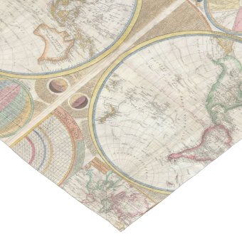 Old Map of the World Short Table Runner | Zazzle