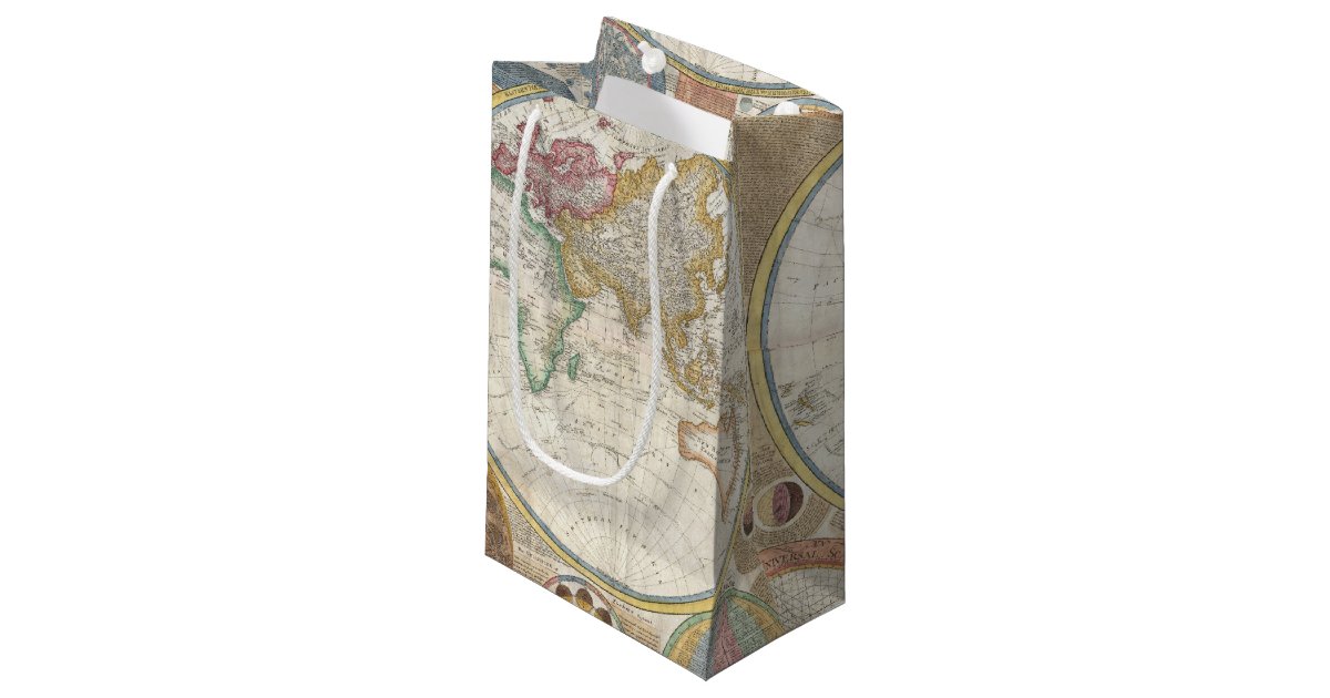 Old Map of the World Small Gift Bag | Zazzle